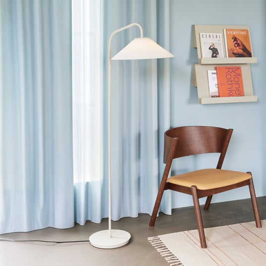 Hübsch Solid floor lamp, white, sand, glass, iron, E27 | Lights.co.uk