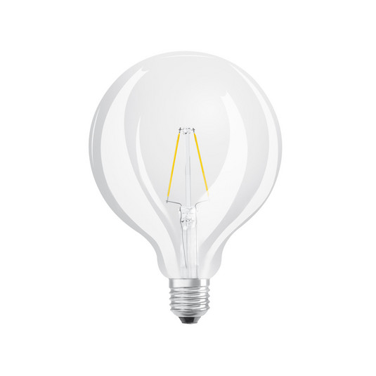 LED bulb Globe G125 E27, 2.5 W clear filament LED bulb 2,700 K | Lights ...