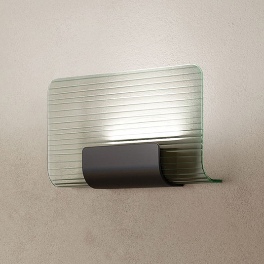 kdln LED wall light Nami, black, width 30 cm, glass | Lights.co.uk