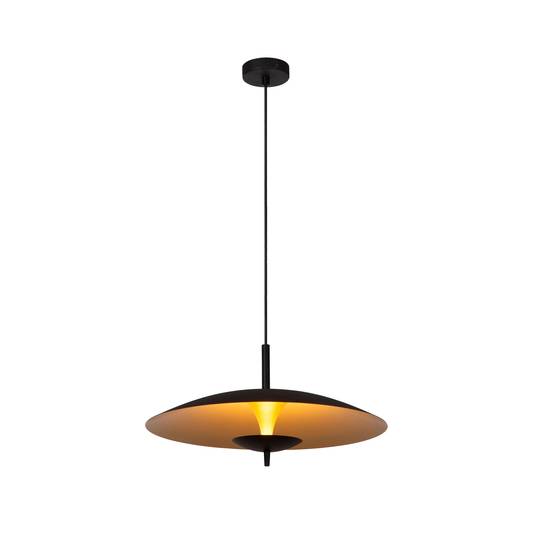 Vulcan LED pendant light, black/gold, Ø 47 cm, dimmable | Lights.co.uk