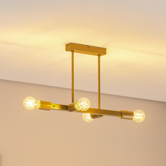 Eliza ceiling light, 4-bulb, gold | Lights.co.uk