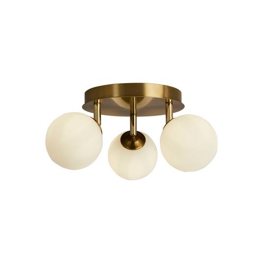 Crosby ceiling light, gold / white | Lights.co.uk