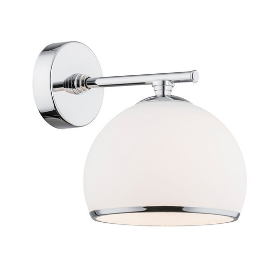 Mina wall light, chrome-coloured, metal/glass | Lights.co.uk