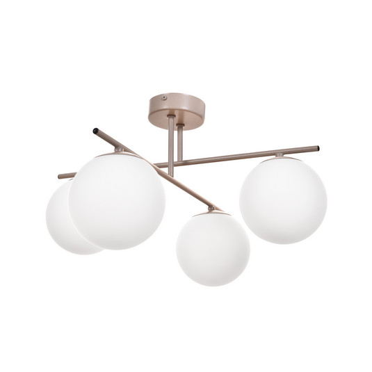 Lampa sufitowa Aurora, beżowa, 4-punktowa, szkło, metal | Lampy.pl