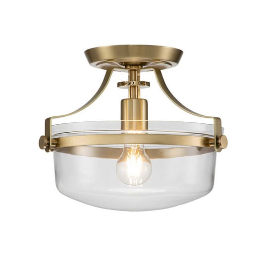 Penn Station ceiling light, brushed brass | Lights.co.uk