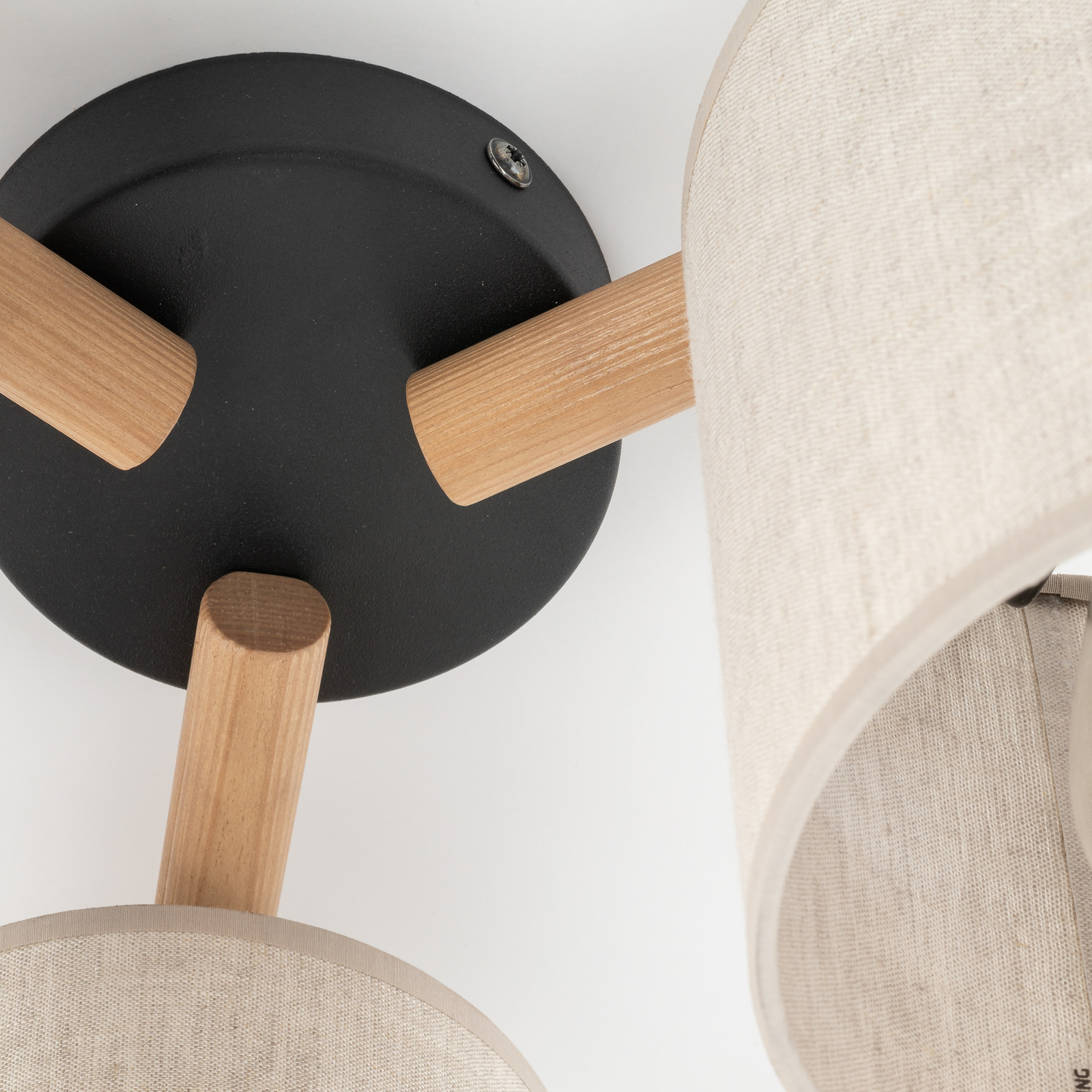 Deva ceiling lamp, textile, 3-bulb | Lights.co.uk