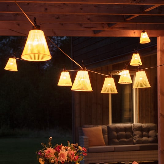 Biergarten fairy lights basic set with lampshades | Lights.co.uk