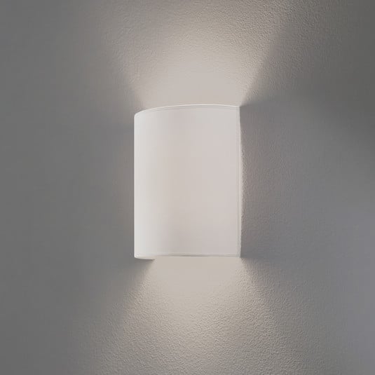 Celine wall light, white, fabric, E27 | Lights.co.uk