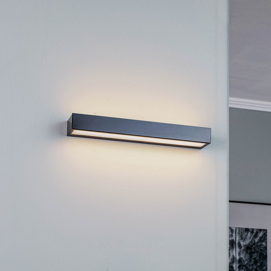 LED wall light Mera, width 40 cm, black | Lights.co.uk