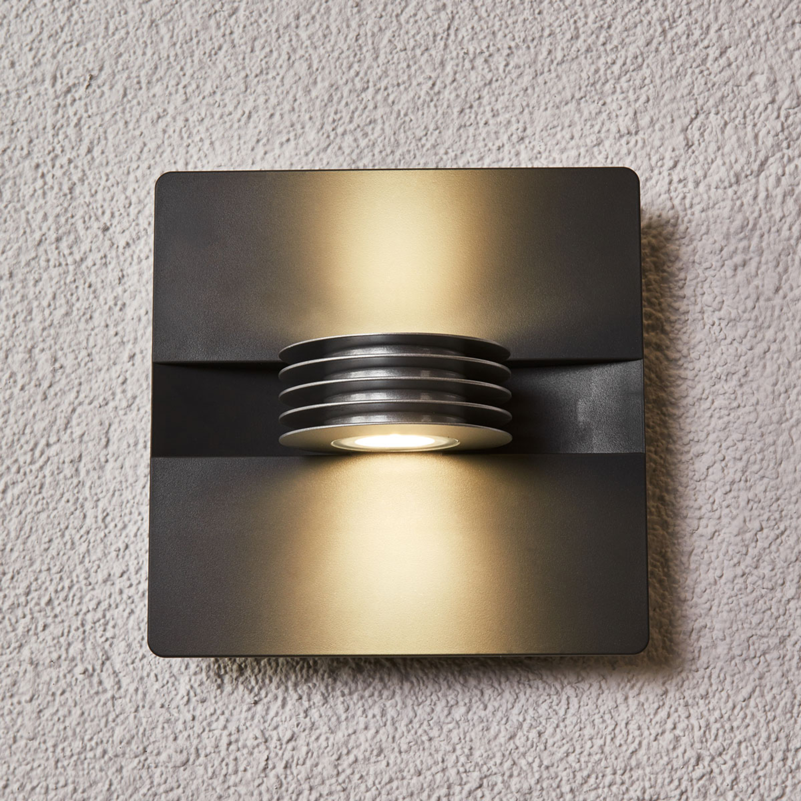 Anthracite-coloured Split LED exterior wall light | Lights.co.uk