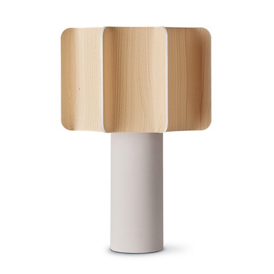 LZF Tischlampe Kactos, buche/weiß, Höhe 52 cm | Lampenwelt.at