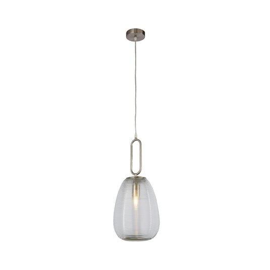 Elixir pendant light, nickel-coloured/clear, glass, Ø 24 cm, E27 ...