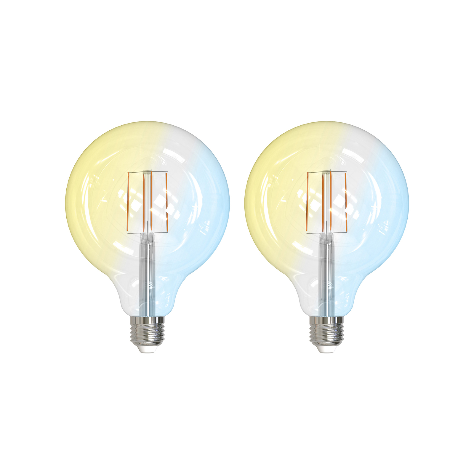 Prios LED-Filamentlampe E27 G125 7W WLAN klar 2er | Lampenwelt.ch Prios LED-Filamentlampe E27 G125 7W WLAN klar 2er | Lampenwelt.ch
