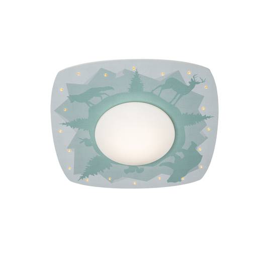 Scandi forest LED ceiling light, 58 cm, green, MDF wood | Lights.co.uk