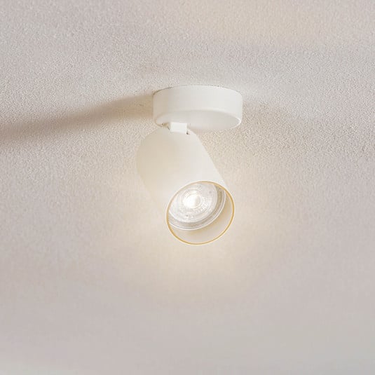 Ceiling spotlight Mono I white, interior gold, 1-bulb | Lights.co.uk