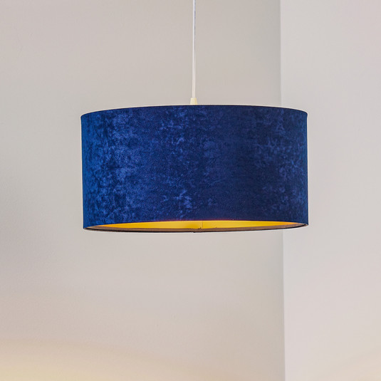 Velvety Lobelia pendant light with gold interior | Lights.co.uk
