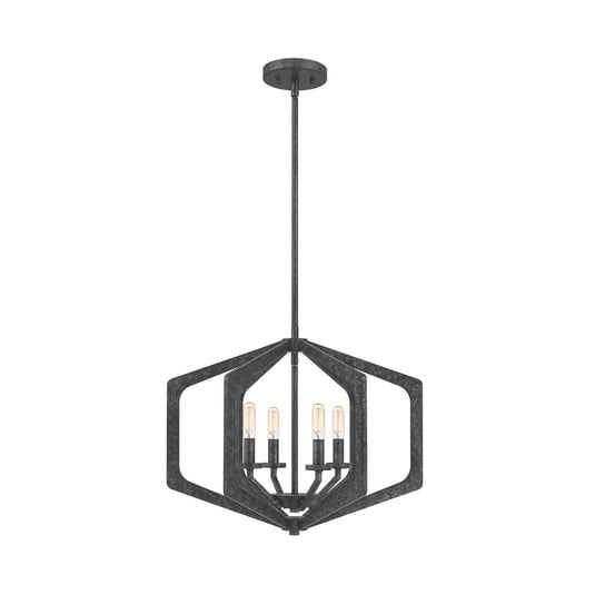 Vanguard hanging light, old black, 4-bulb | Lights.co.uk