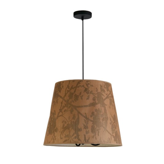 Hanglamp Isla, Ø 45 cm, bruin, beige, bamboe, staal | Lampen24.nl