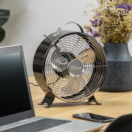Vintage table fan VE5966 black | Lights.co.uk