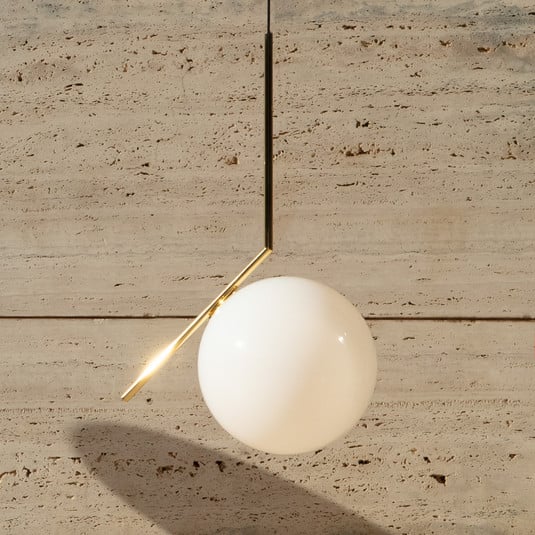 FLOS pendant light IC S3 10th Anniversary, 24-carat gold-plated ...