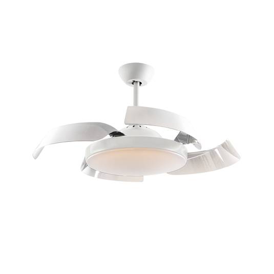 Enzo LED ceiling fan, dimmable, CCT, white | Lights.co.uk