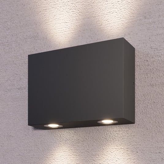 Rectangular outdoor wall light Henor with 4 LEDs | Lights.co.uk