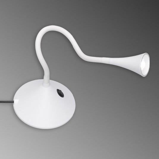Flexible LED table lamp Viper in white | Lights.co.uk