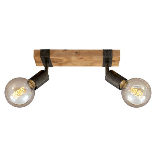 Wood Basic ceiling light, 2-bulb | Lights.co.uk