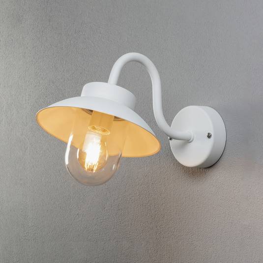 Vega Mini outdoor wall light, width 22 cm, white | Lights.co.uk
