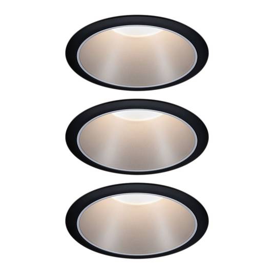 Paulmann Cole LED-Spotlight silber-schwarz 3er-Set | Lampenwelt.de
