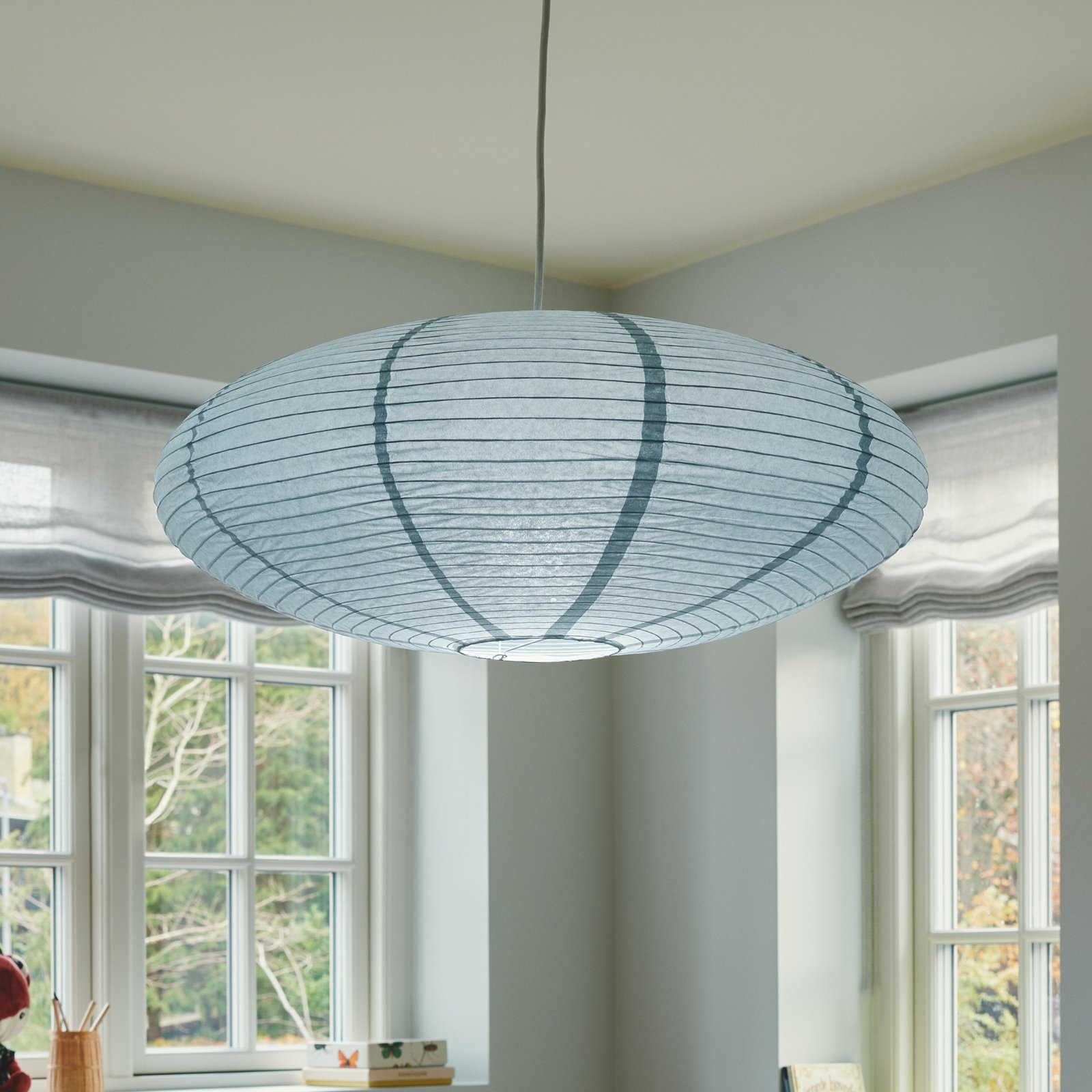 Villo 60 paper lampshade Ø 60cm height 25cm, blue | Lights.co.uk