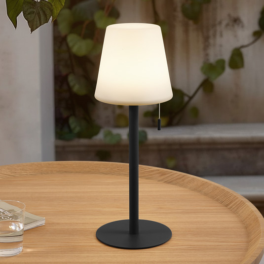 Lindby LED rechargeable lamp Azalea black aluminium CCT height ...