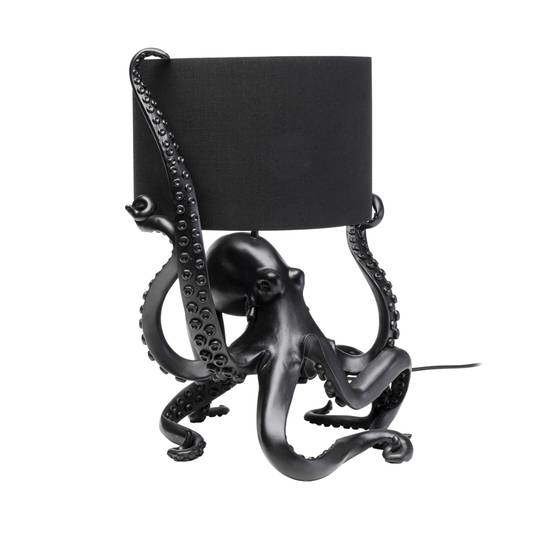 KARE Octopus table lamp, black, textile, height 47 cm | Lights.co.uk