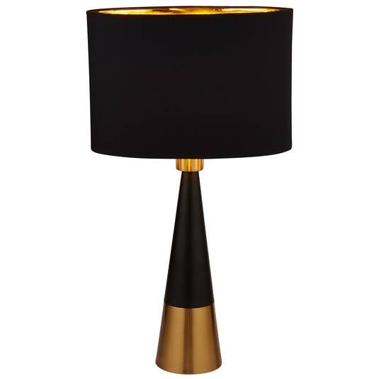 Pyramid table lamp, black and copper | Lights.co.uk
