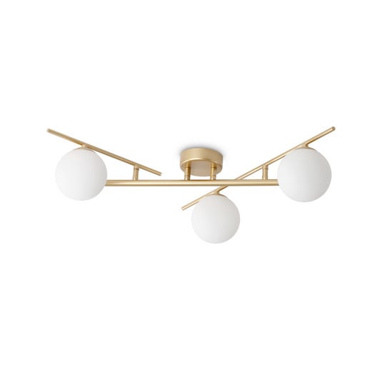 Ideal Lux plafoniera Atlas color oro a 3 luci in vetro metallico ...
