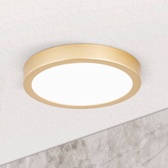 Plafonnier LED Vika, rond, doré mat, Ø 18 cm | Luminaire.fr