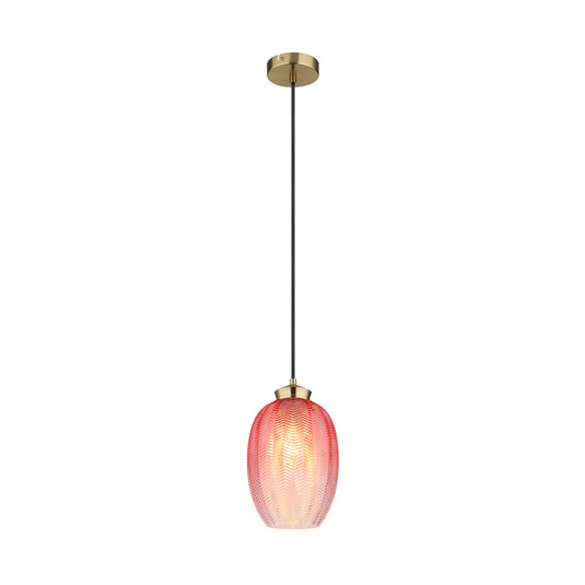 Suspension Jessica, Ø 18 cm, rouge, verre | Luminaire.fr
