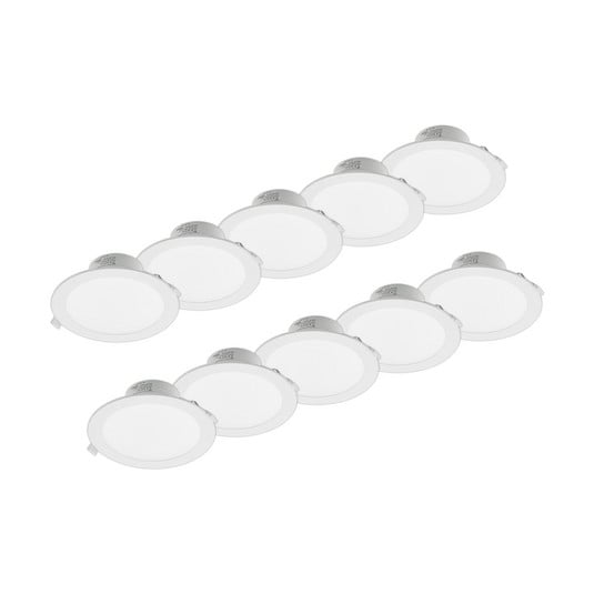 Prios LED recessed light Rida, 10pcs, white, 23cm, 25W, CCT, IP44 ...