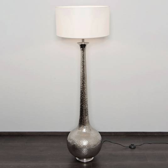 Maestro floor lamp, white/silver | Lights.co.uk