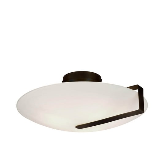 Sundial ceiling light, black/opal white, steel, glass, E27 | Lights.co.uk