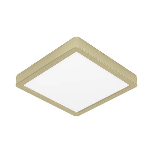 Surface-mounted LED panel Fueva 5 IP20 830 brass 21x21cm | Lights.co.uk