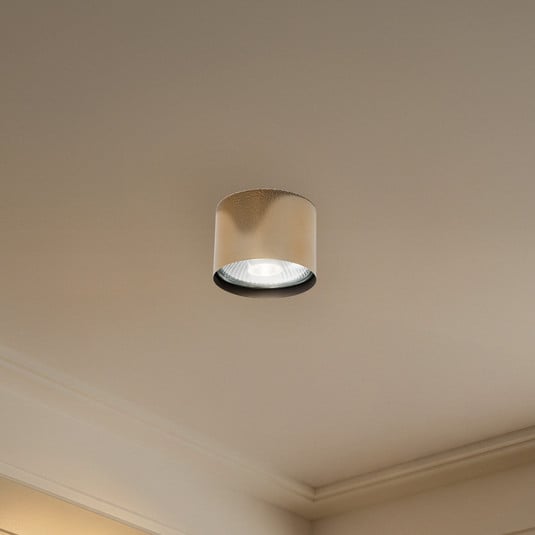 Ceiling spotlight Chloe fixed, brass-coloured steel | Lights.co.uk