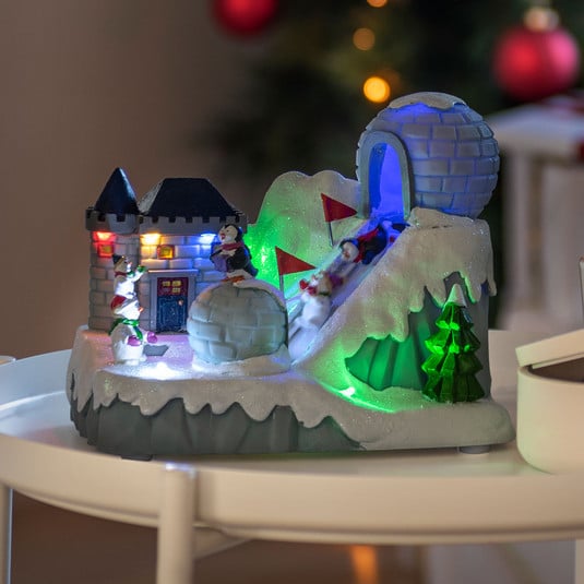 Lampe décorative LED Piste de ski avec musique | Luminaire.fr