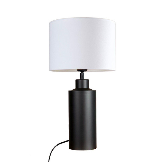 PR Home Solo table lamp, black/white, height 55 cm, fabric | Lights.co.uk