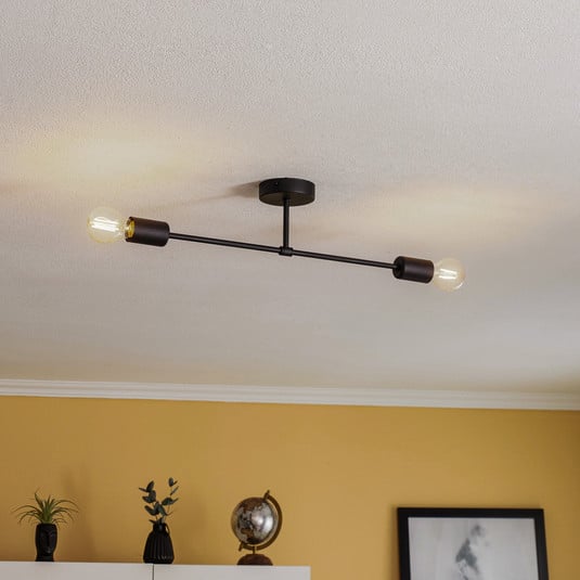 Cambridge ceiling light, 2-bulb, black | Lights.co.uk
