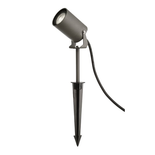 Spot sur piquet Spiky, Ø 6 cm, gris, orientable, IP65, GU10 | Luminaire.fr