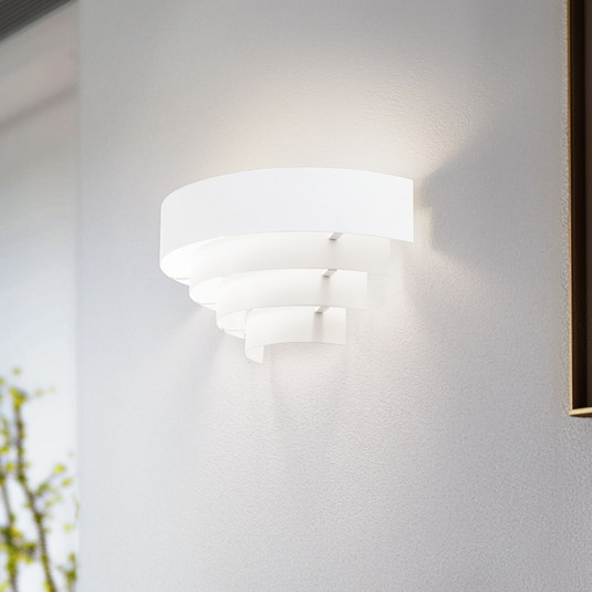 Levin wall light with steel shade, white | Lights.co.uk