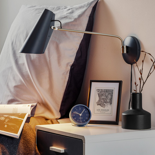 Grey wall light Birdy with plug and switch | Lights.ie