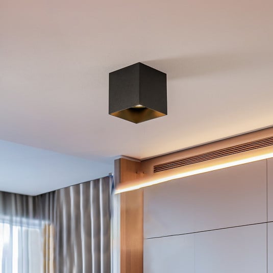 Downlight Cobble in angular shape, black | Lights.ie