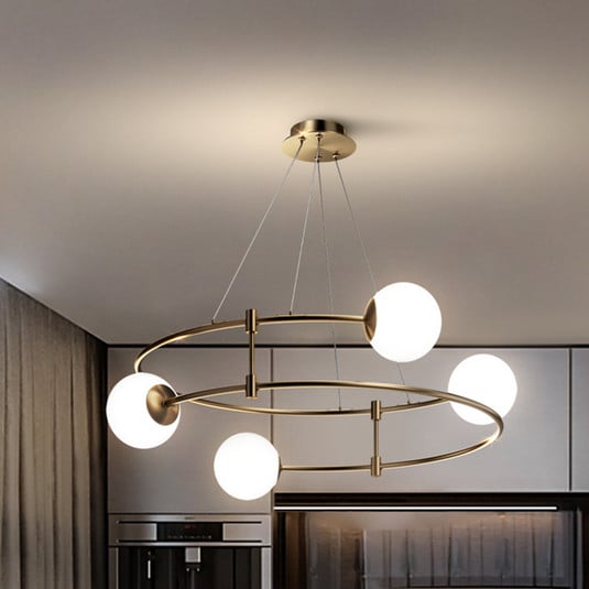 Maytoni Balance hanging light, 4-bulb, gold | Lights.co.uk
